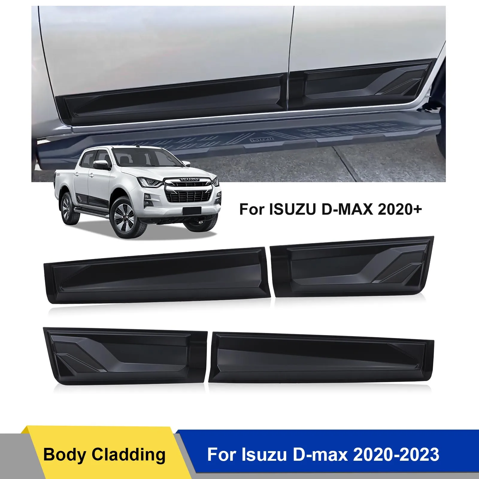 4PCS-Door-Side-Body-Cladding-Sill-Moulding-Trims-Bar-Plate-For-Isuzu-D ...