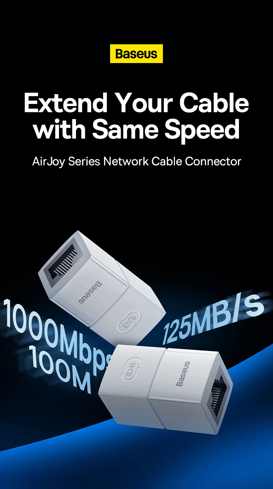 Baseus RJ45 Connector Cat7 Cat6 Ethernet Adapter Network Extender ...