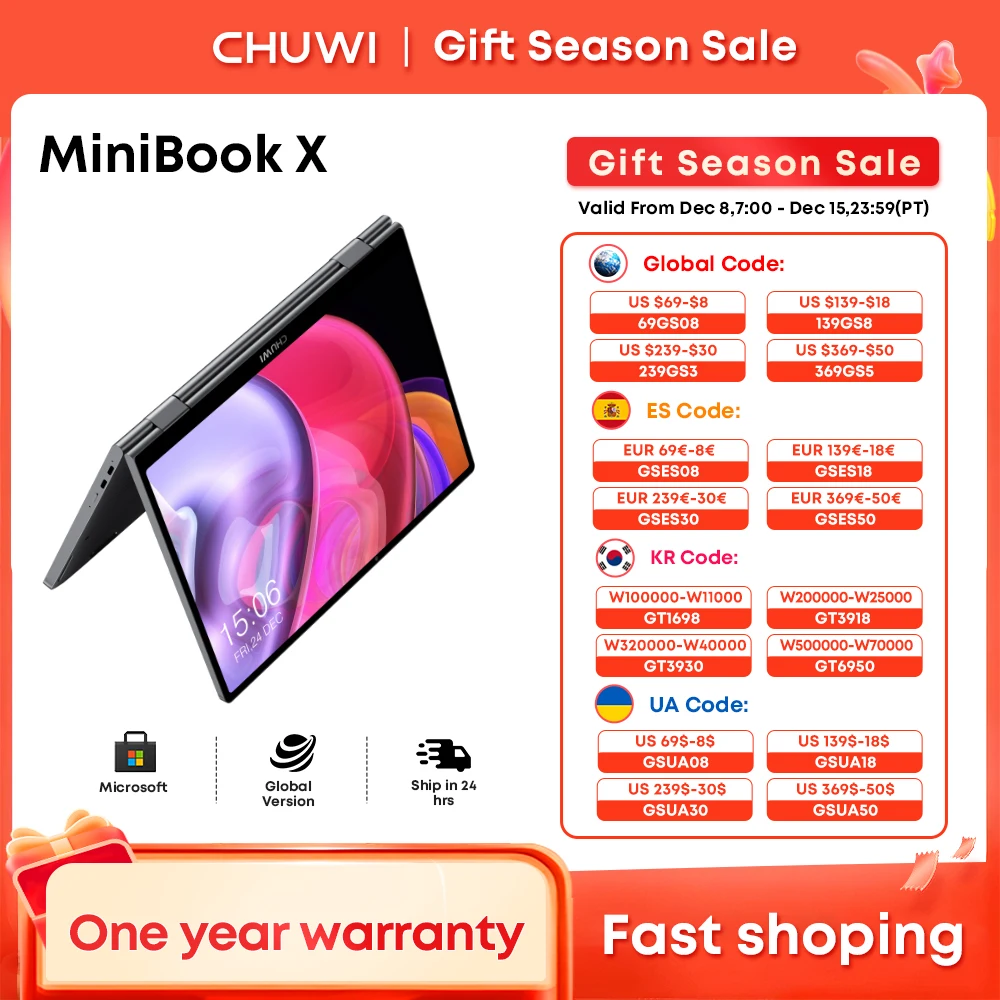 CHUWI-MiniBook-X-2-in-1-Tablet-Laptop-Intel-N100-Notebook-12GB-LPDDR5 ...