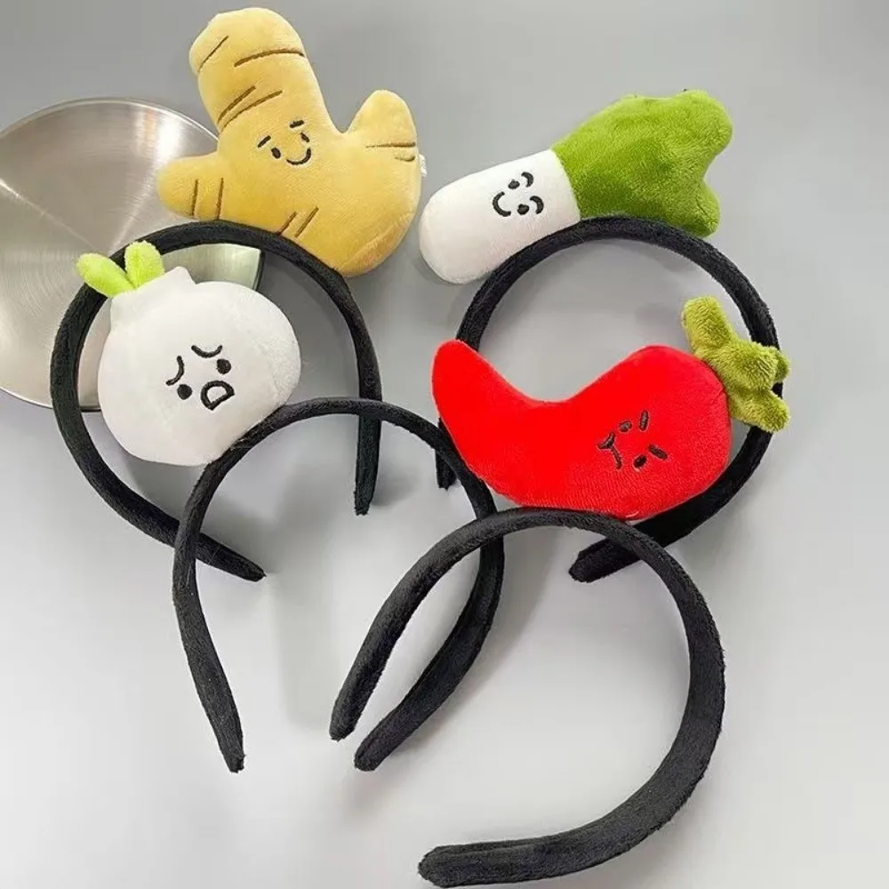 Creative Cartoon Vegetable Headwear Funny Onion Pepper Ginger Hairband ...