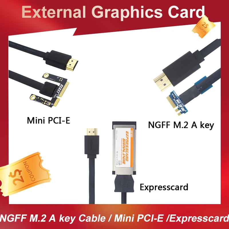 EXP GDC Beast HDMI-compatible to NGFF M.2 A key Cable / Mini PCI-E ...