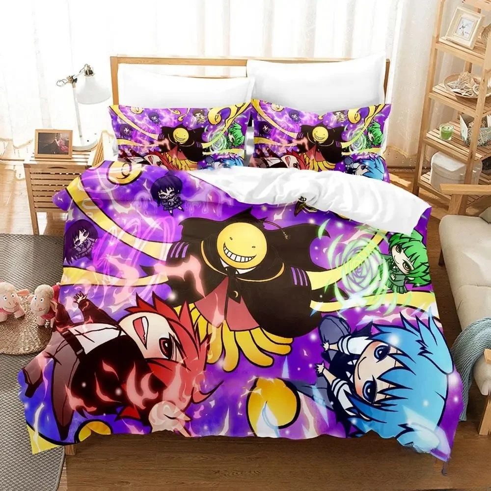 3D Cartoon Assassination Classroom Koro-sensei Bedding Set Boys Girls ...