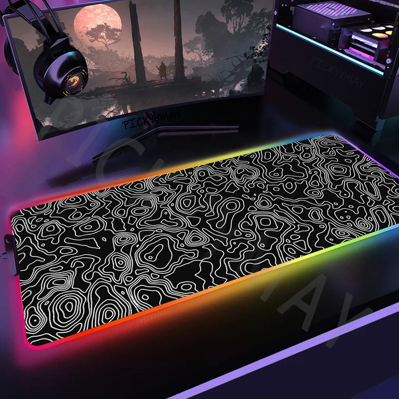 Backlight-Gaming-Mousepad-Black-Abstract-Desk-Pads-RGB-Gamer-Mousepads ...