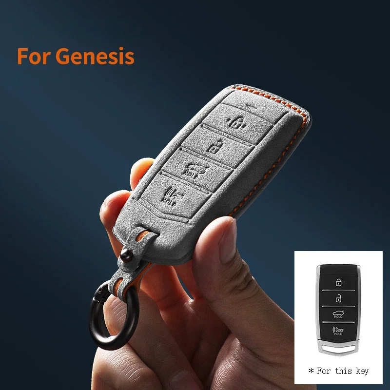 Suede Remote Car Key Case For Hyundai 2020 Genesis G70 G80 EQ900 G90 ...