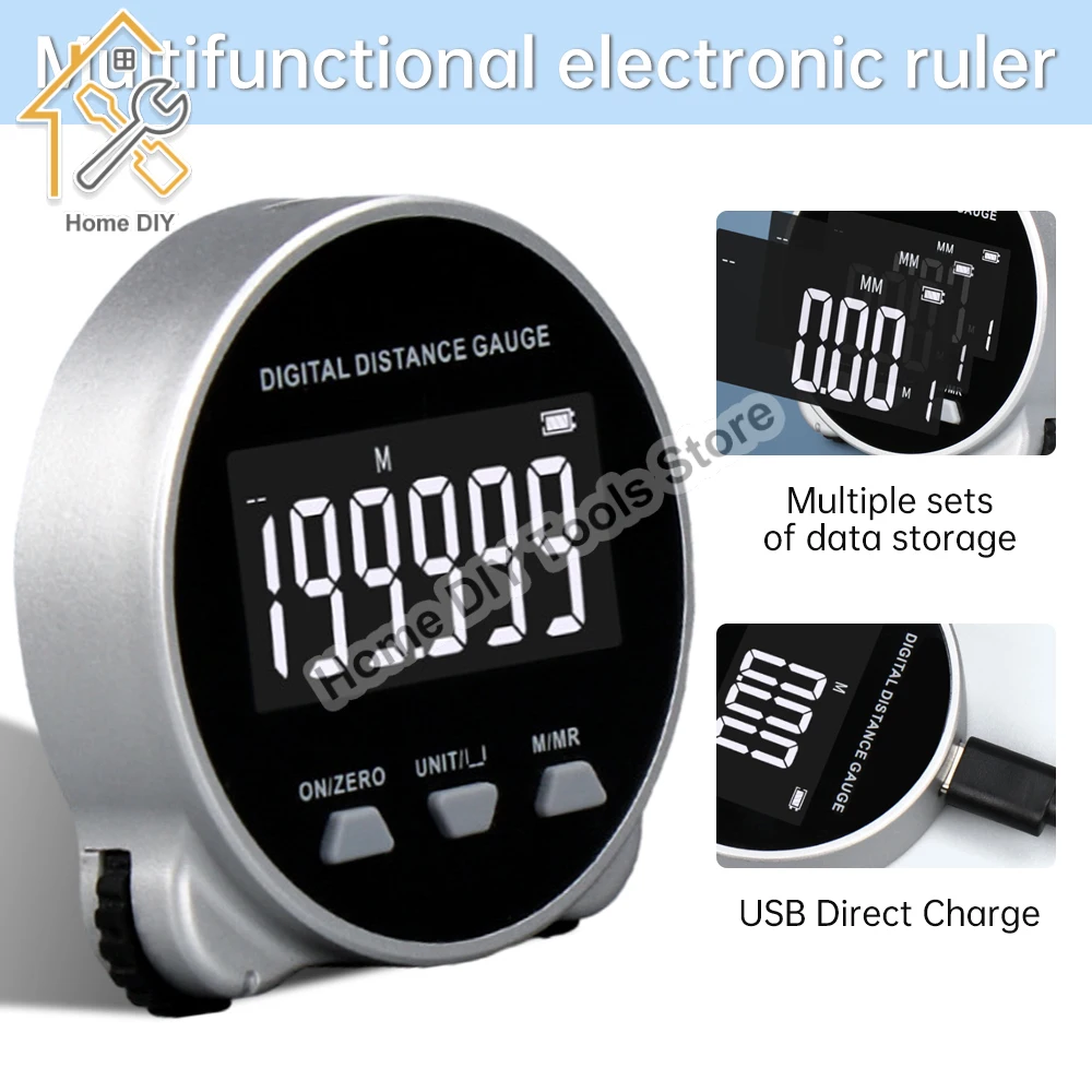 Electric-Ruler-Distance-Meter-Tape-HD-LCD-Screen-Ruler-Tools-Tape ...