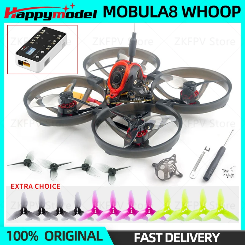 Happymodel-Dron cuadricóptero Mobula 8 Mobula8 Micro FPV Whoop 1-2S 85mm ELRS/FRSLY receptor ...