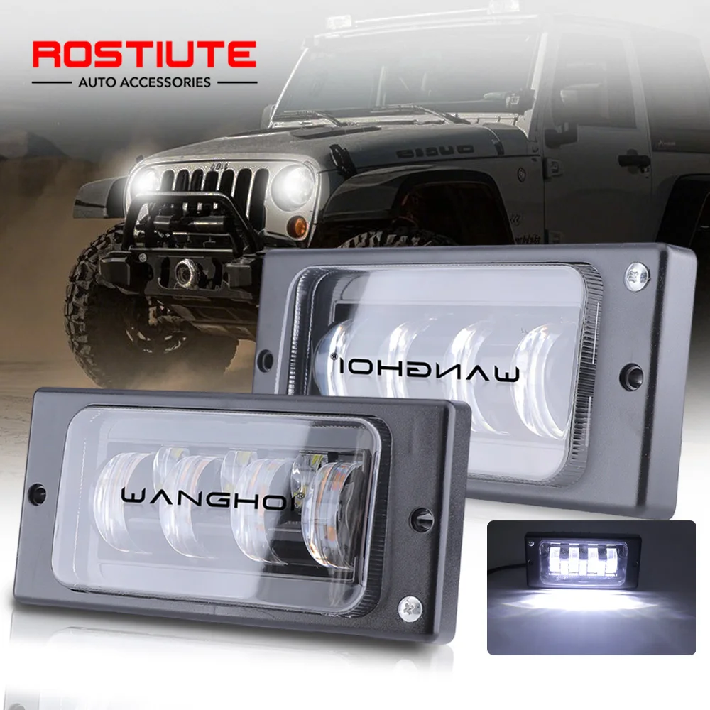 6X4Inch Car Flush Mount LED Pods Bright Led Work Light Bar 12V 24V LED ...