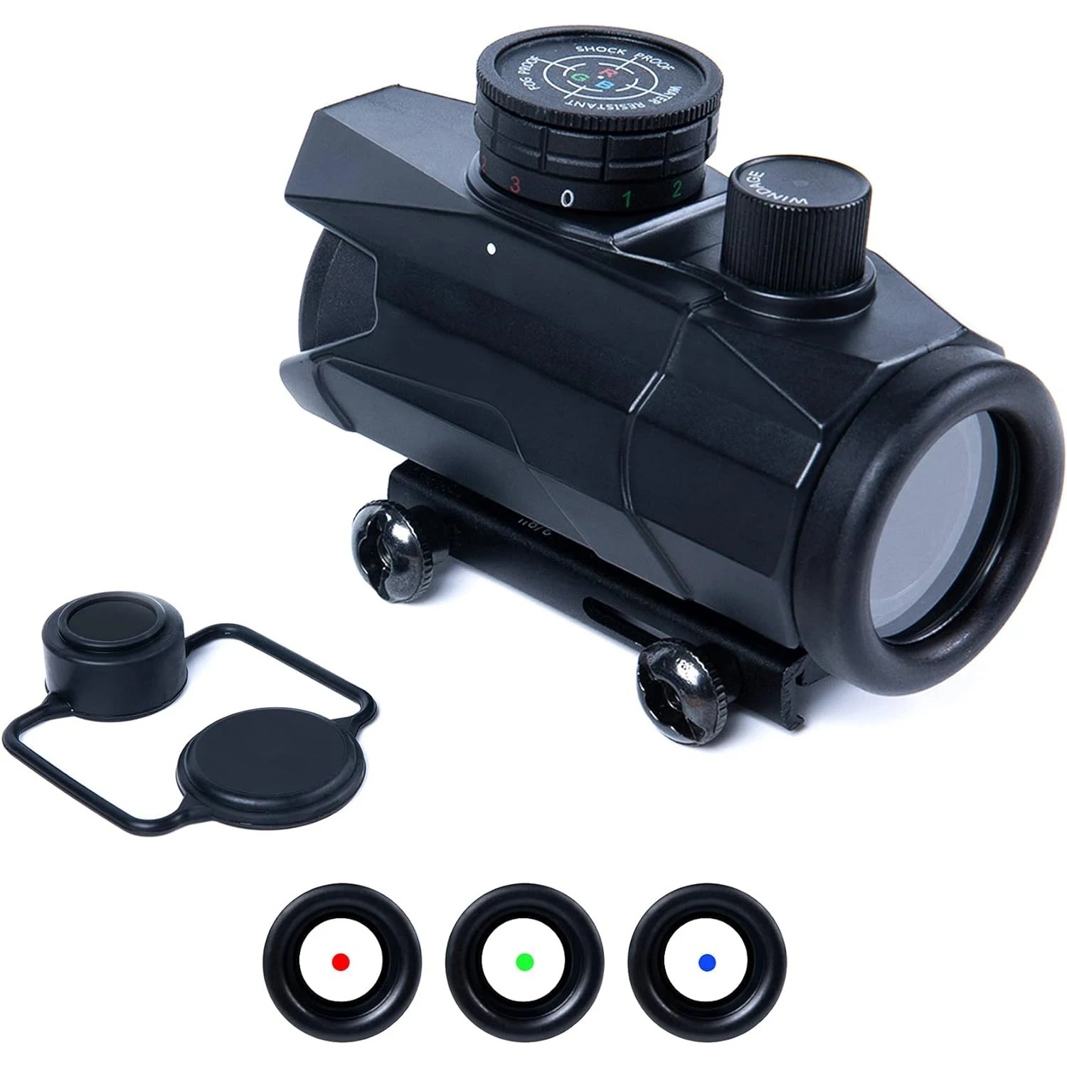 Dot-Sight-Rifle-Scope-Gun-Optics-Red-Green-Blue-1x30mm-2-Moa-Water ...