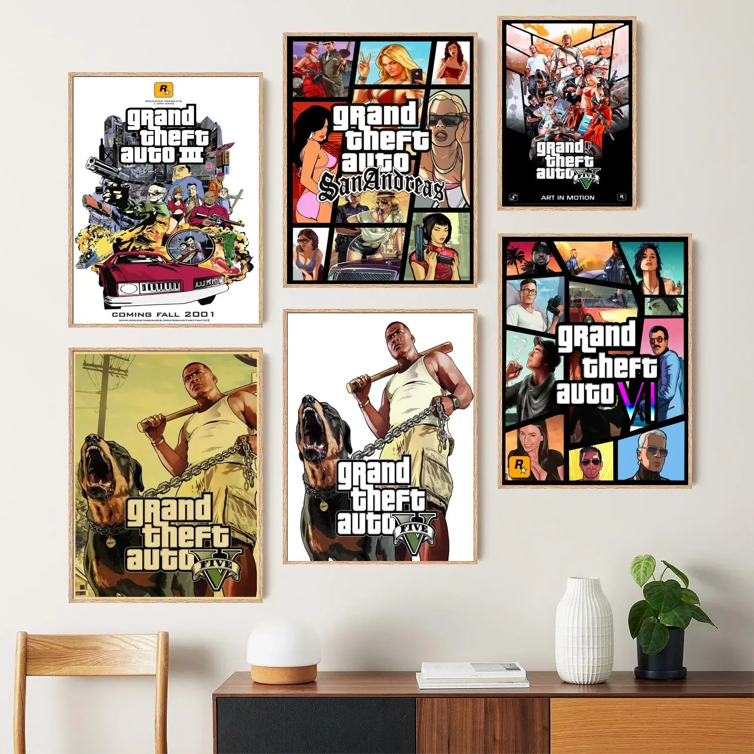 gta-v-Grand-Theft-Auto-Poster-Prints-Canvas-Painting-Wall-Art-Poster ...