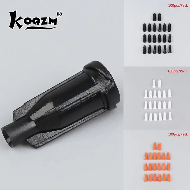 100Pcs Plastic Syringe Tips Caps Injector Dispenser Dispensing Needle ...