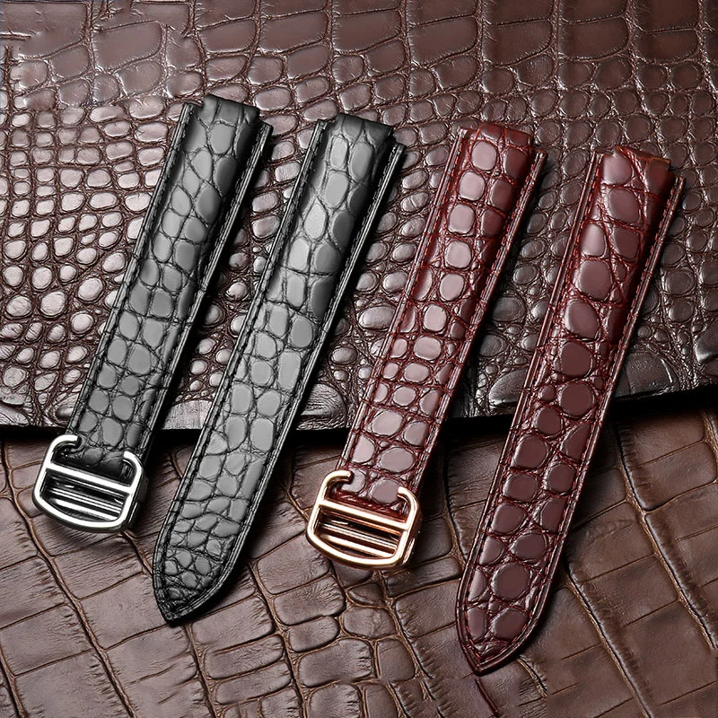 Correa-de-reloj-de-cuero-de-cocodrilo-americano-para-hombre-y-mujer ...