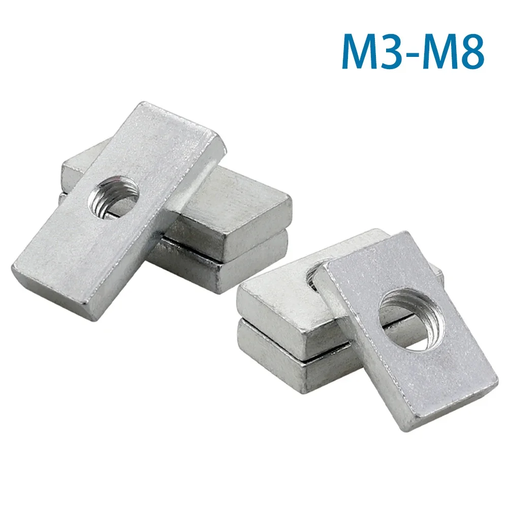 10-50Pcs-M3-M4-M5-M6-M8-Square-Nut-Zinc-Plated-Carbon-Steel-Thin ...
