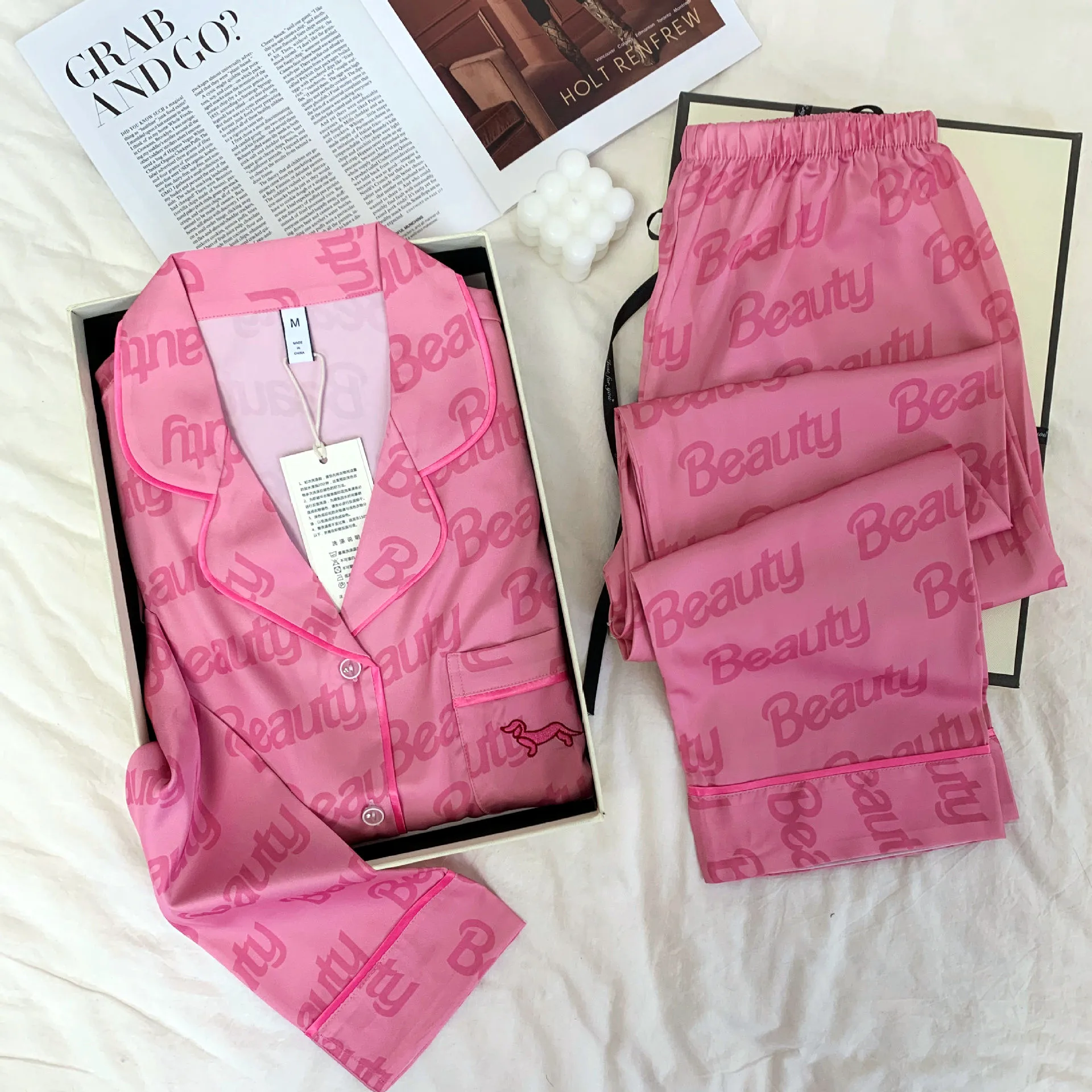 Pijama-con-estampado-de-letras-de-dibujos-animados-para-mujer-ropa-de ...