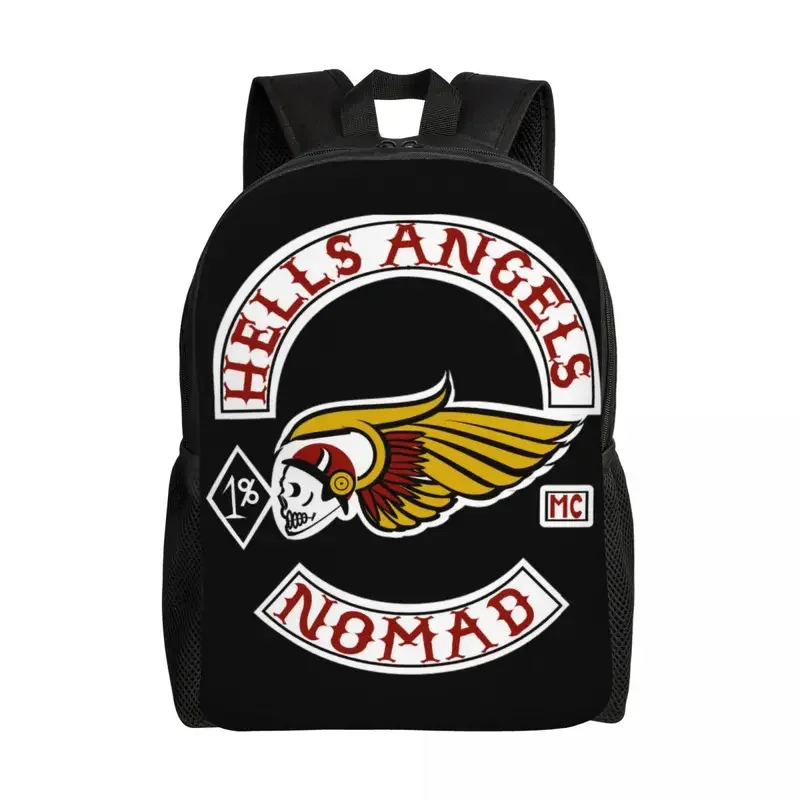 Personalized-Hells-Angels-Logo-Backpack-Women-Men-Casual-Bookbag-for ...