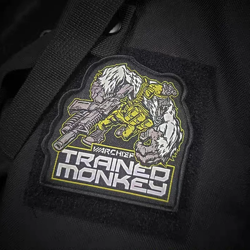 Trained-Monkey-with-Guns-Embroidery-Patches-for-Clothing-Backpack-Decoration-Night-Vision-Device ...