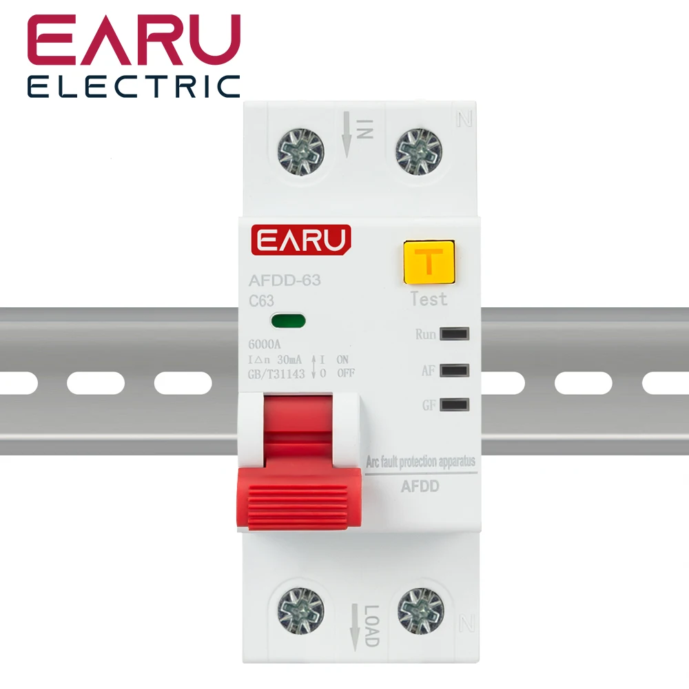 Earu Dispositif de protection contre les défauts d'arc AFDD-63 AFCI Earu 2P AFDD-63 RCBO ...