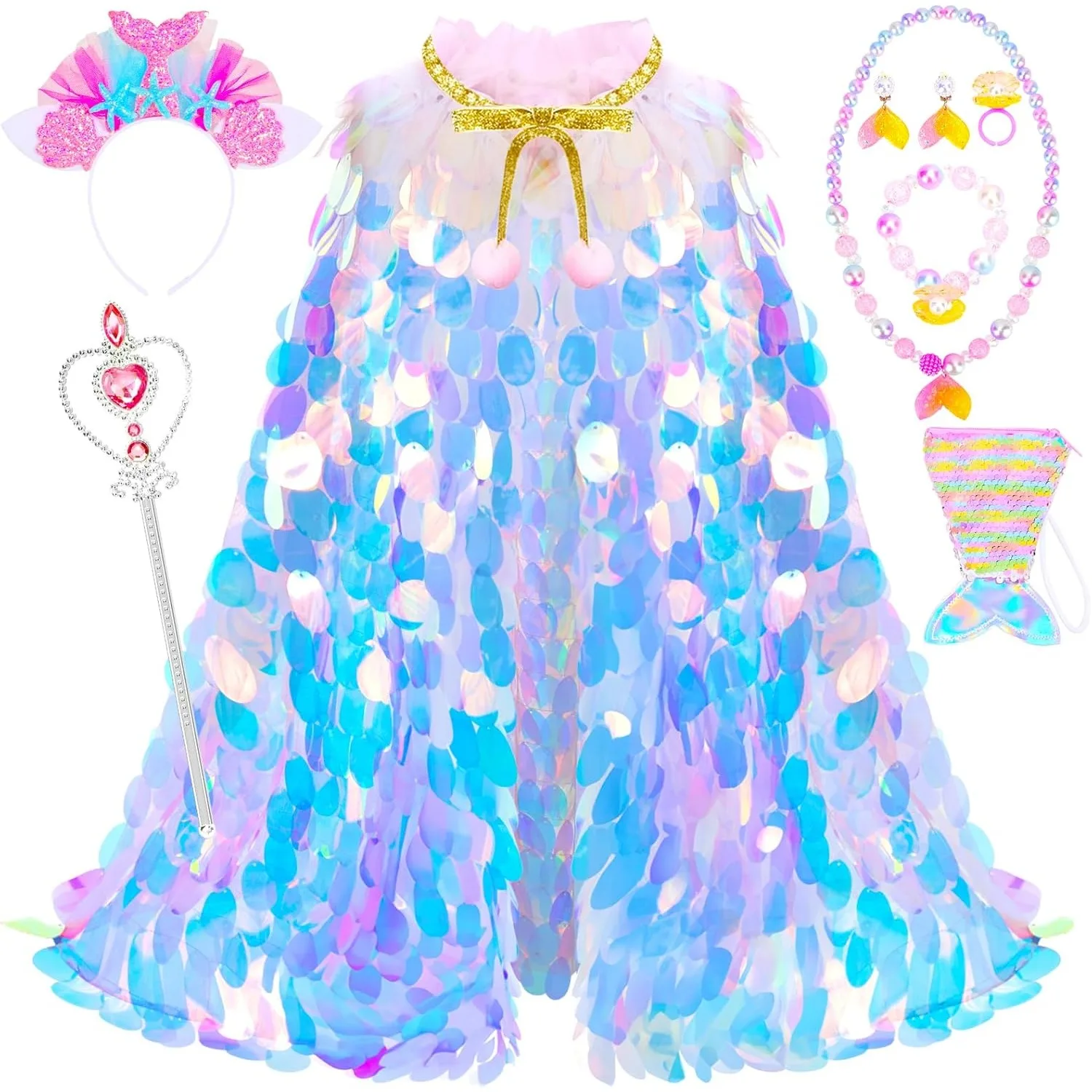 Princess Dress Up Cape Kids Girls Princess Fancy Dress Cosplay Costume ...