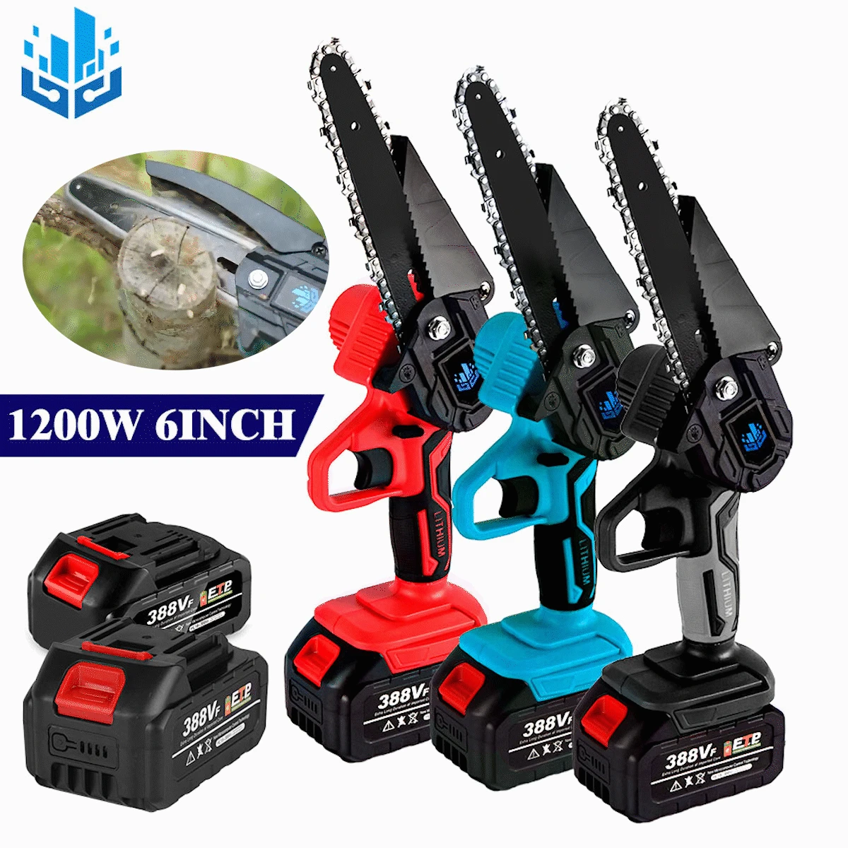 1200w 6 Polegada mini serra de corrente sem fio mini handheld poda ...