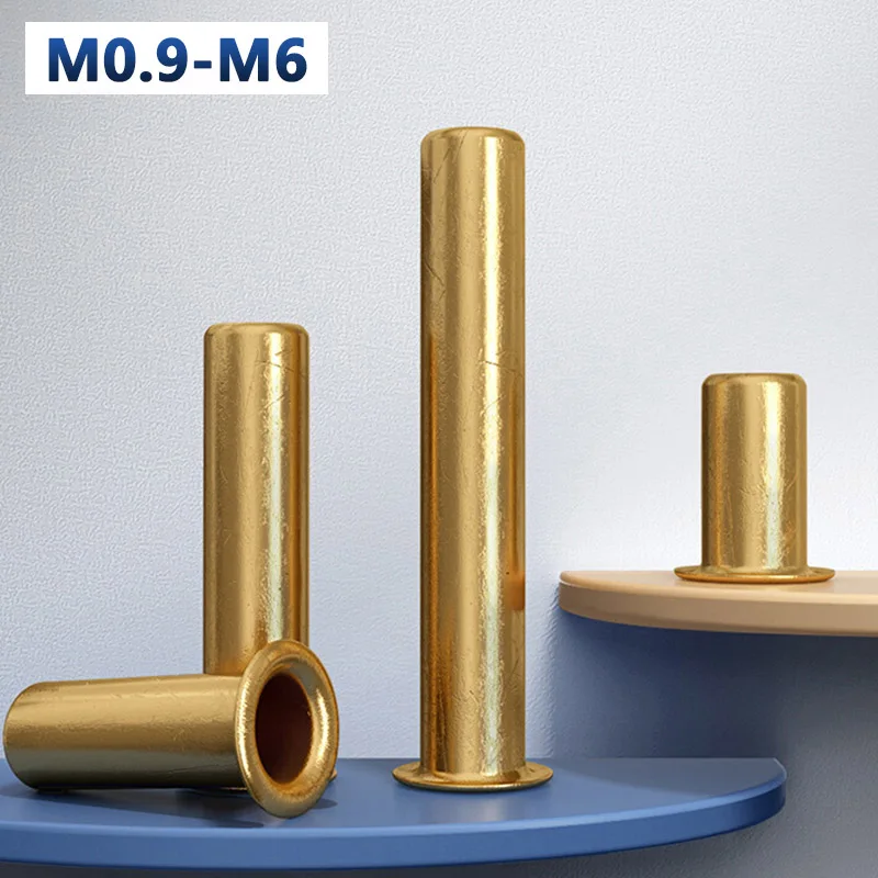 20-300pcs Brass Eyelet Hollow Tubular Rivets Through Nuts Hole Grommets ...