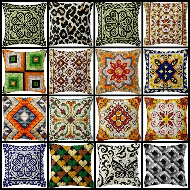 Vintage-Style-Latch-Hook-Set-Embroidery-Latch-Hook-Kit-Datura-flowers ...