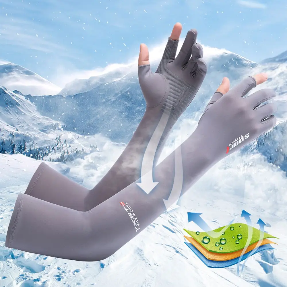 1-Pairs-Breathable-Five-fingers-Ice-Arm-Sleeves-Sun-Protective-Arm ...