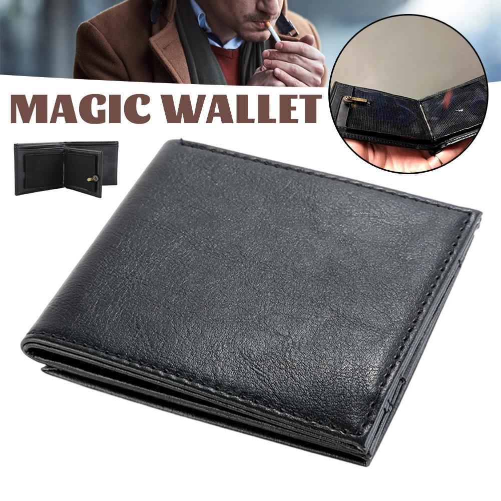 Fashion-Black-Magic-Purse-Durable-Leather-Magic-Trick-Fire-Flaming ...