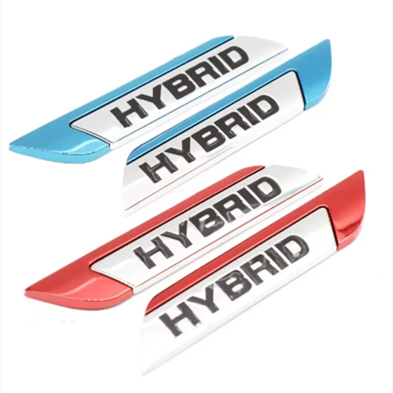 1Pairs 3D Metal HYBRID Logo Side Fender Car Emblem Badge Sticker Decals ...