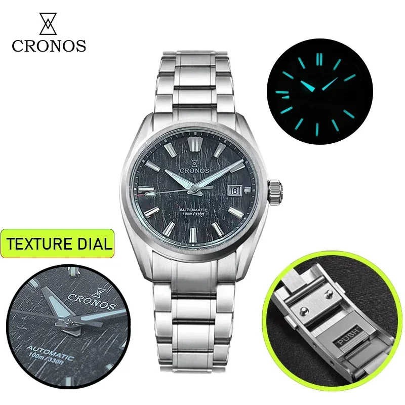 Cronos GS New 39mm Texture Luxury Men Business Dress Watches SW200 ...