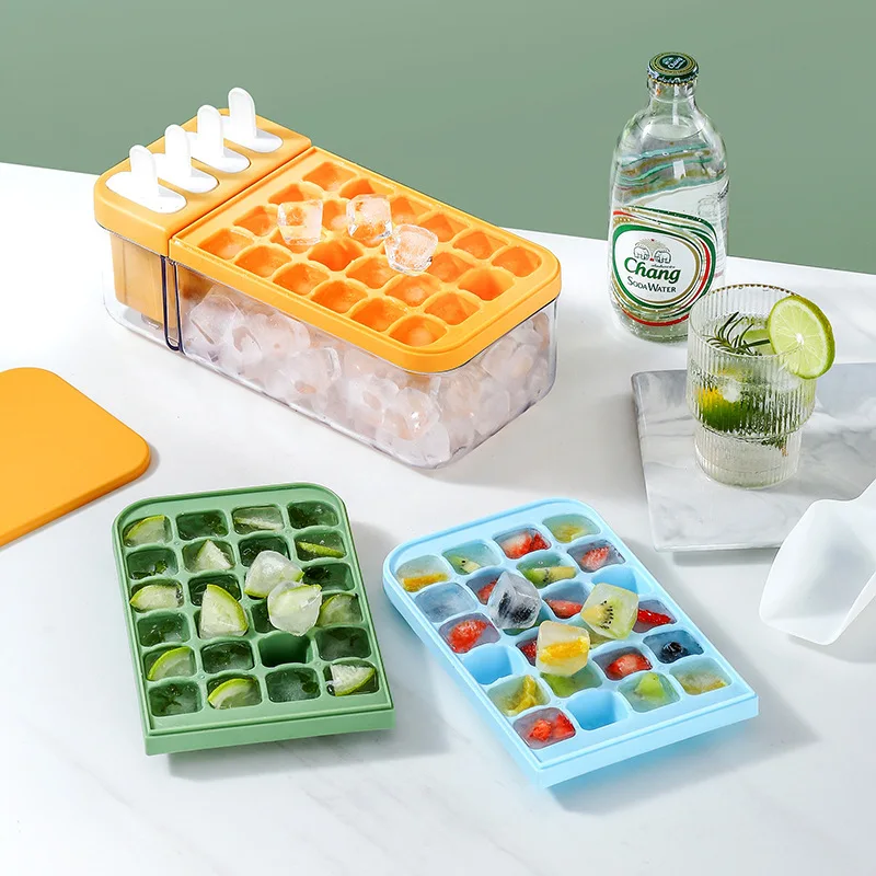 24-Grid-Double-Layer-Plastic-Ice-Cube-Tray-Ice-Candy-Mold-Household-Two ...