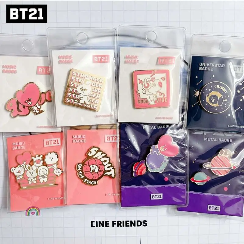Original-Bt21-Badge-Brooch-Tata-Rj-Koay-Shooky-Chimmy-Cooky-Metal ...