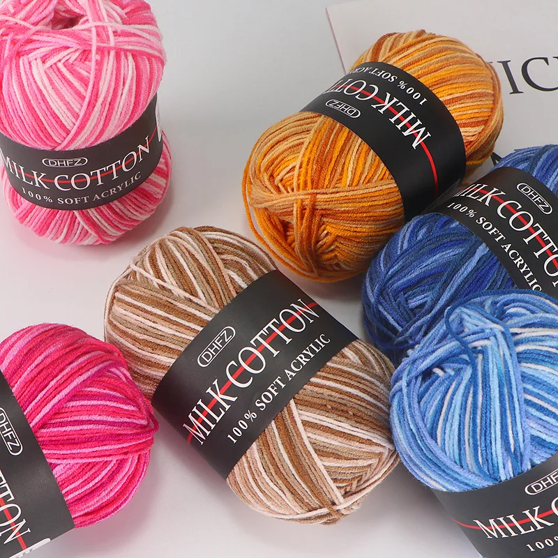 Milk Cotton Yarn Space Dye Gradient Acrylic Fibers – A Craft Paradise