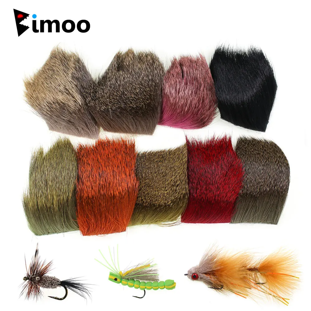 Bimoo-Parche-de-pelo-de-ciervo-para-atar-moscas-2-piezas-5x5cm-ninfa ...