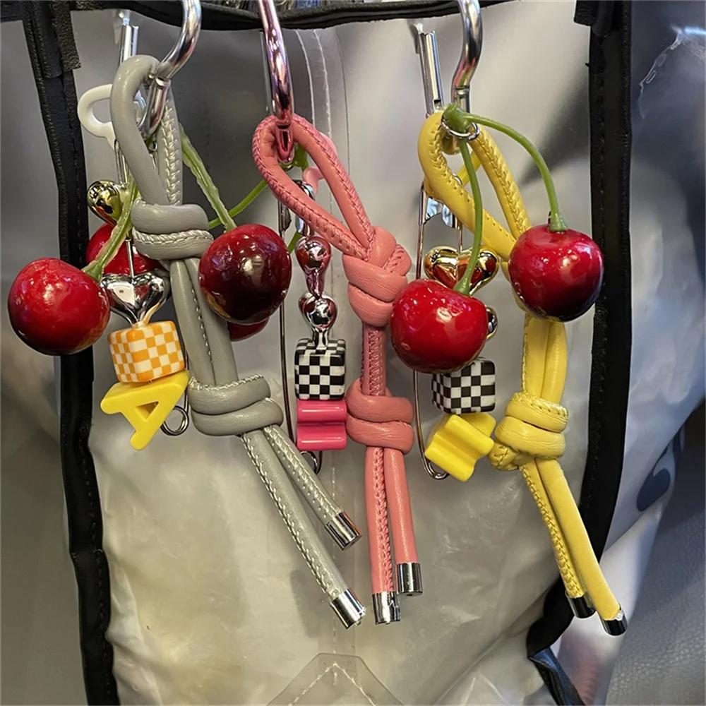 INS-Korean-3D-Cherry-Heart-Leather-Rope-Pendant-Chain-Strap-For-iPhone ...