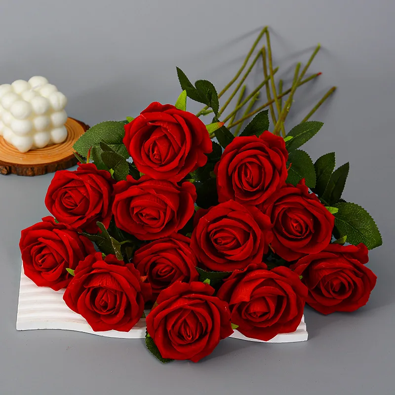 50CM-2-5pcs-Roses-Artificial-Flowers-Rose-Flower-Branch-Artificial-Red ...