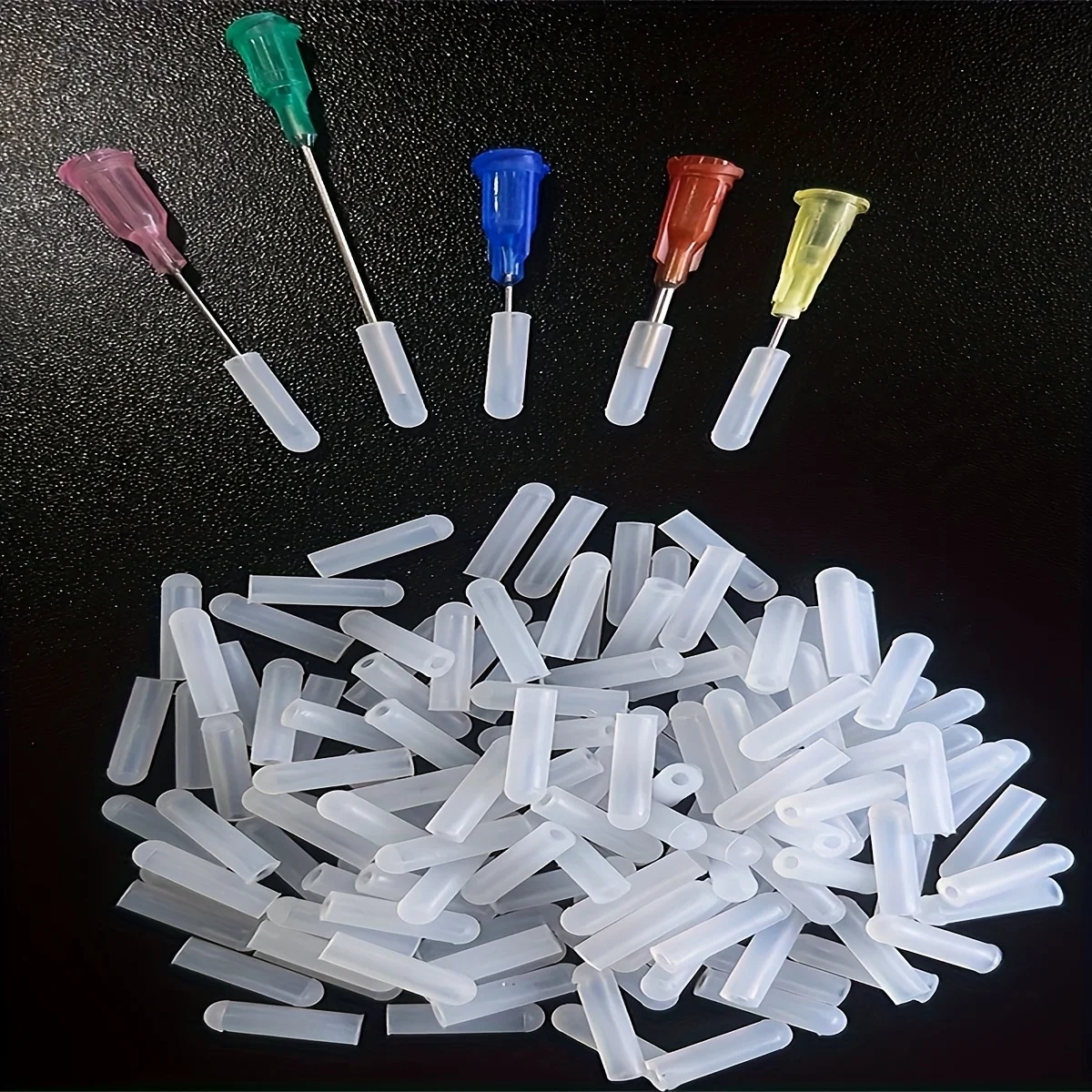 50PCS dispensing needle silicone cap, milky white silicone needle ...