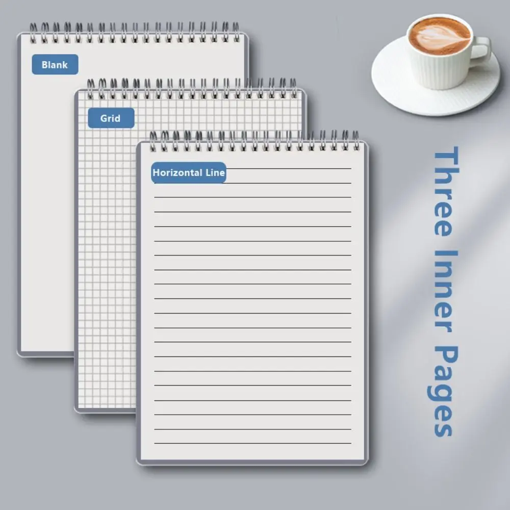 A4/A5/A6/B5 Coil Notebook Grids/Blank/Horizontal Line Flip Over Design ...