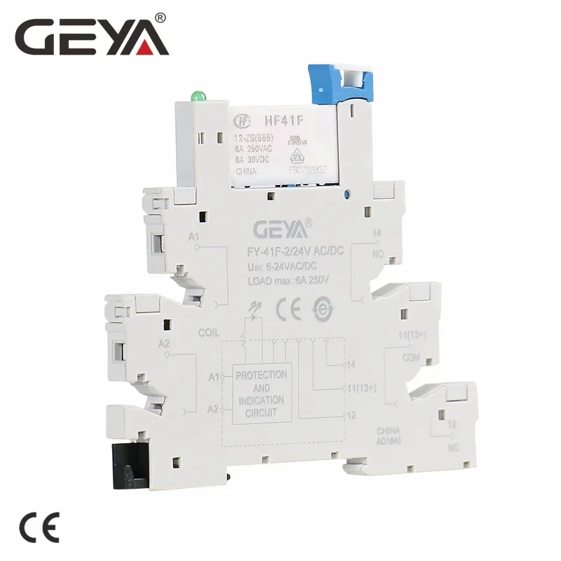 GEYA-6-2mm-thickness-Slim-Relay-Socket-with-Hongfa-Relay-12VDC-AC-or ...