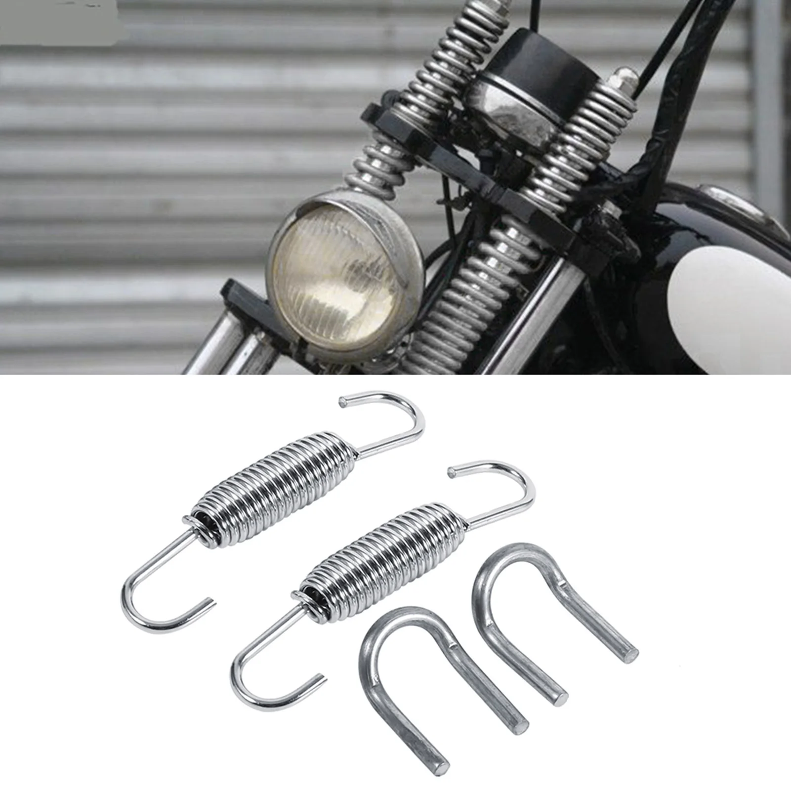 2PCS-Stainless-Steel-Universal-Motorcycle-Muffler-Exhaust-Springs-Hooks ...