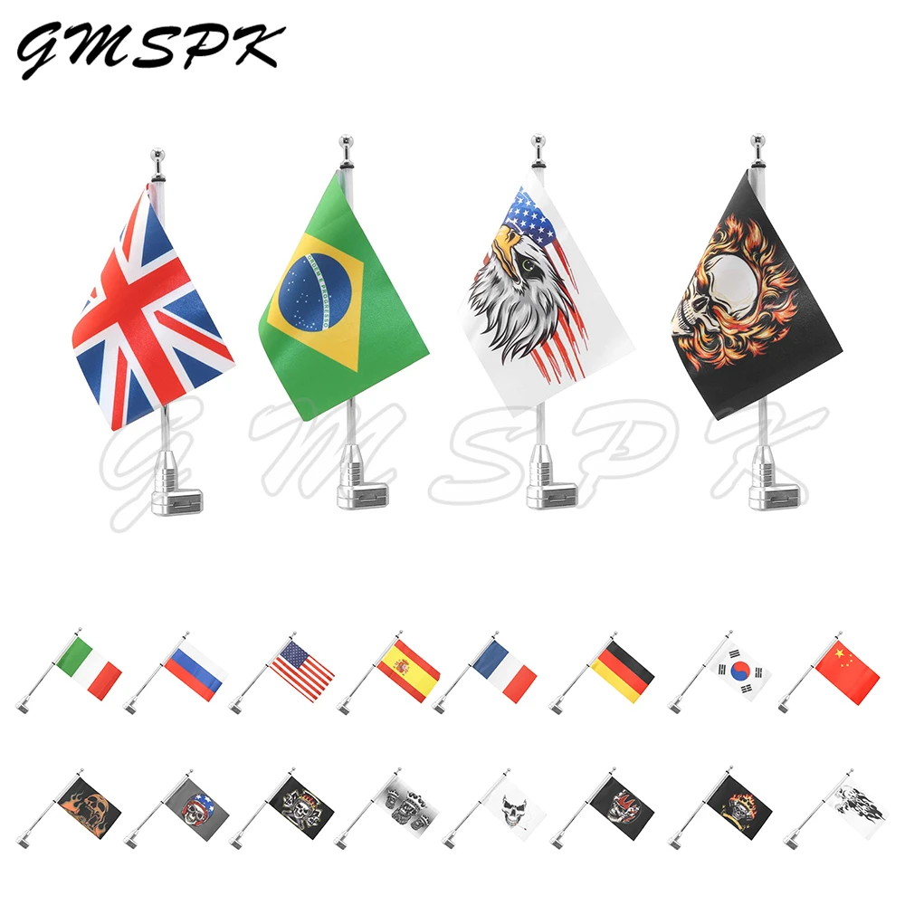 Motorcycle-Aluminum-Rear-Mount-Flag-Pole-Country-Skull-Flag-Fit-for ...