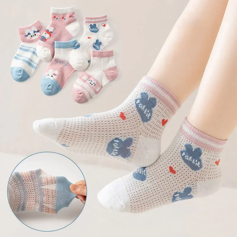 5-Pairs-Lot-0-12-Years-Children-Socks-2024-Summer-New-Ultrathin-Mesh ...