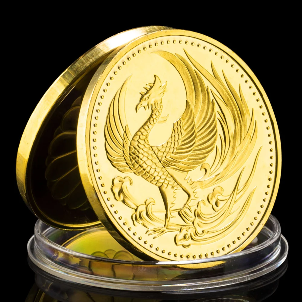 Phoenix-Souvenir-Coin-Gold-Plated-Commemorative-Coin-Mythological ...