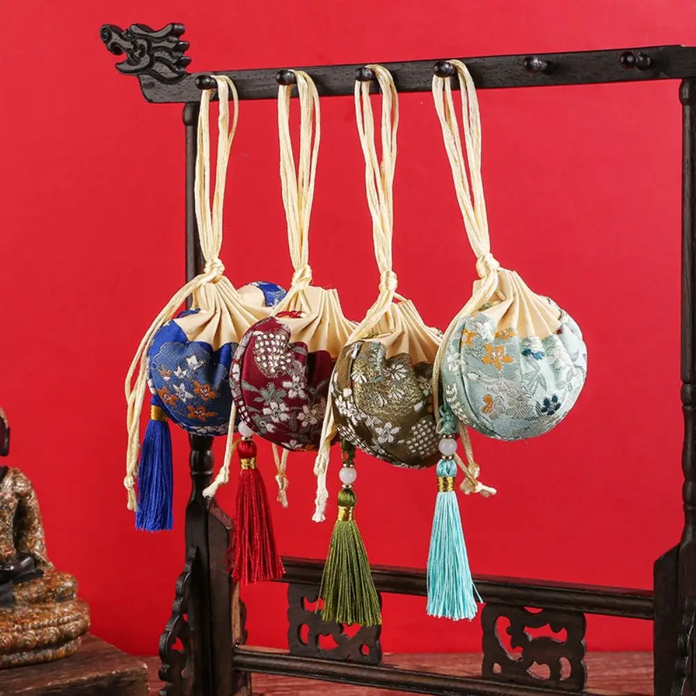 Multi Color Flower Pattern Hanging Decoration Cloth Purse Pouch Women ...