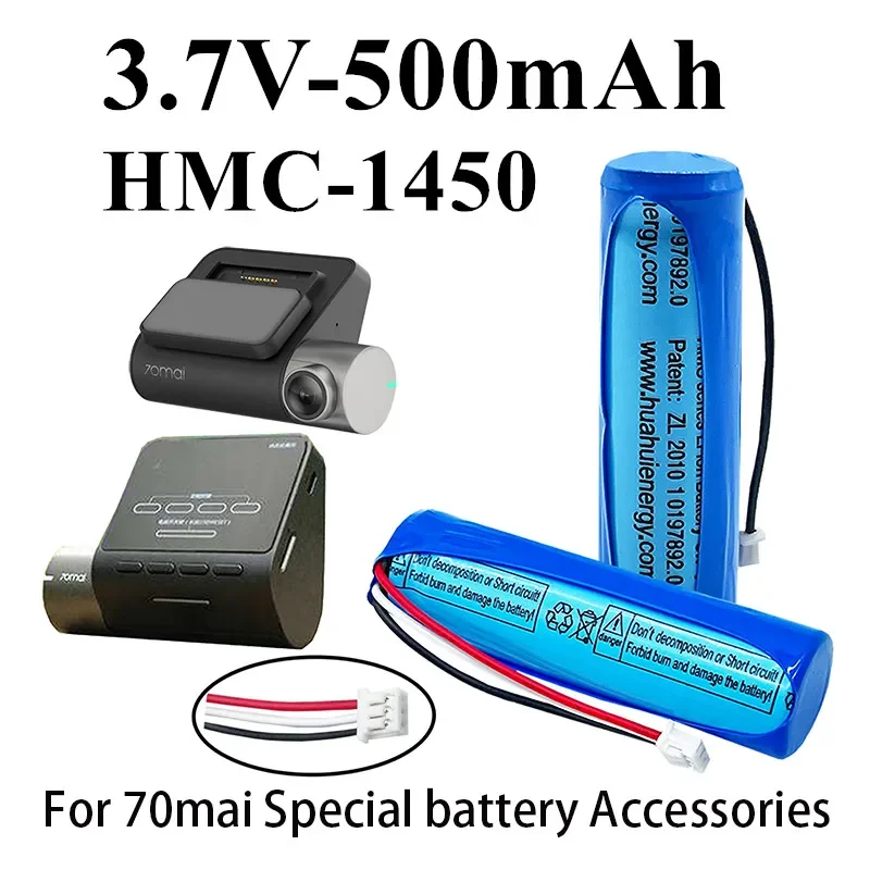 New-3-7V-500mAh-Li-ion-Battery-For-70mai-Smart-Dash-Cam-Pro-Midrive-D02 ...