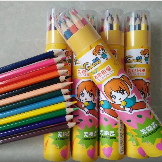 12 Color Lead Barrel Colored Pencils Gift Pens Drawing Pencils ...
