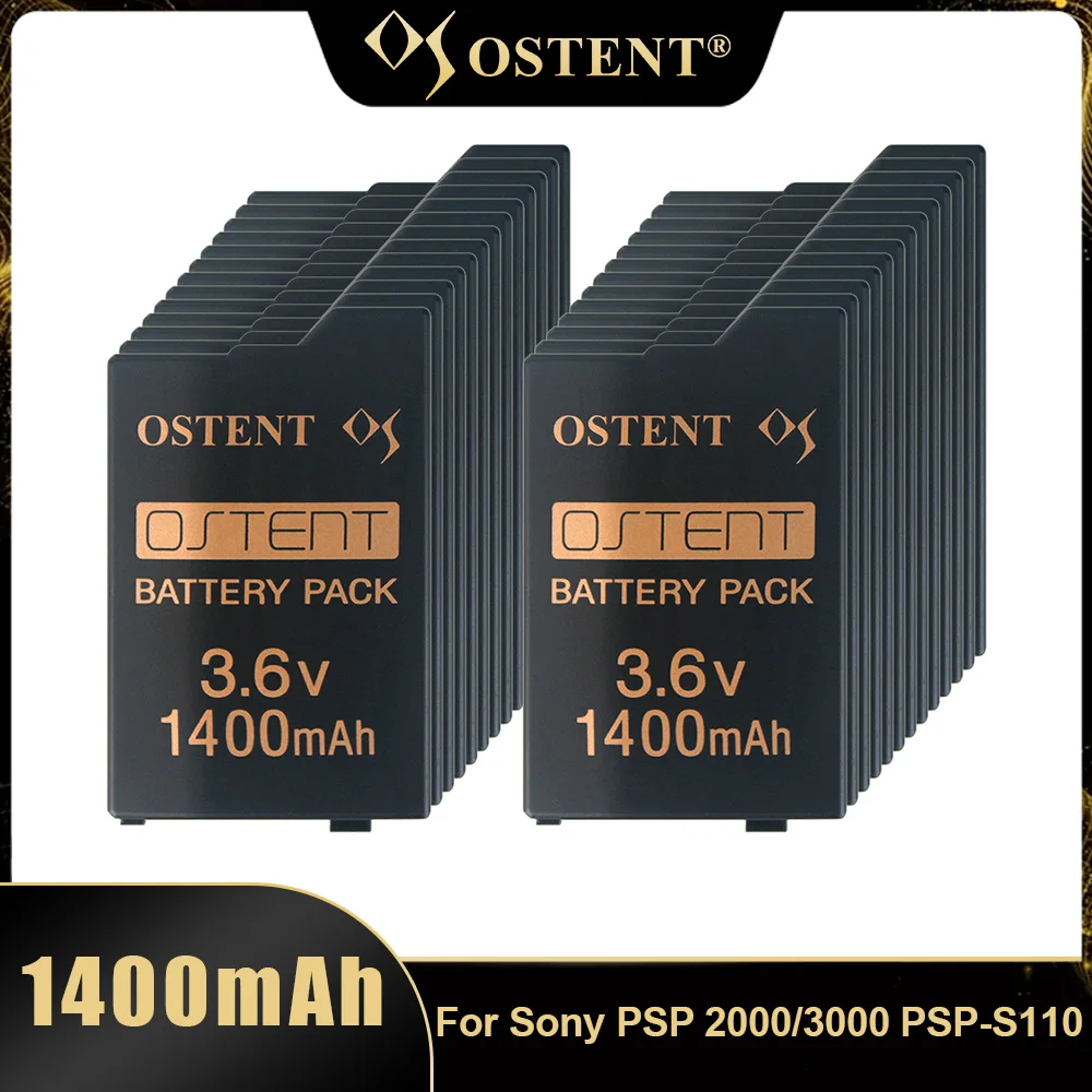 OSTENT 100pcs/set 3.6V 1400mAh Battery for Sony PSP 2000 3000 PSP-S110 ...