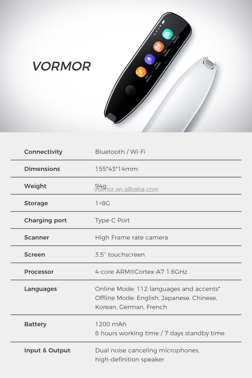 High Quality Vormor X5 X5pro Electronic Smart Talking Pen With ...