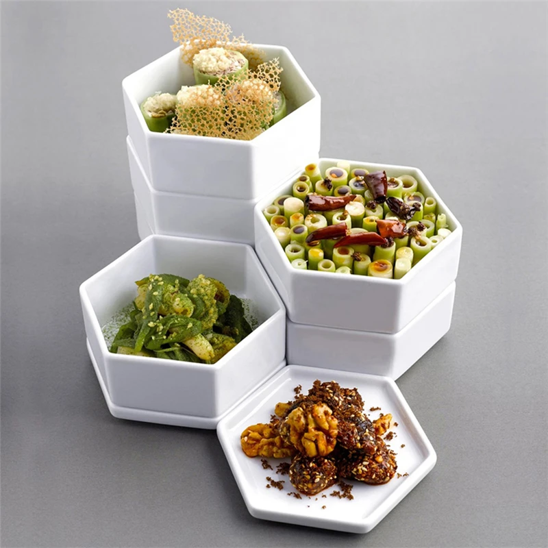 Plates Bowls Restaurant | Hexagonal Snack Plates | Snacks Platter ...