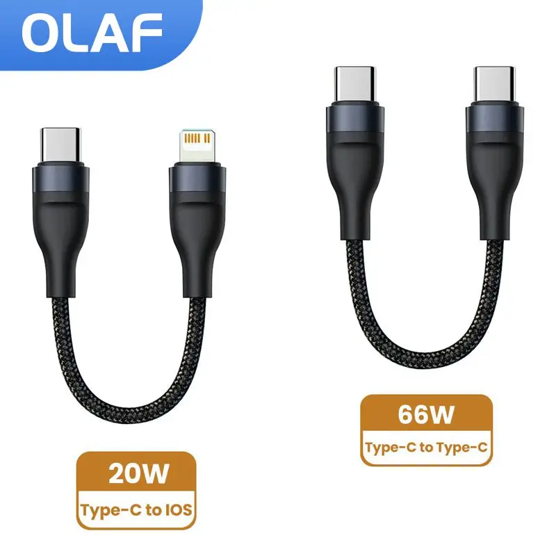 66W-Type-C-to-Type-C-Fast-Charging-Cable-0-25M-Short-Cable-Lightning-to ...