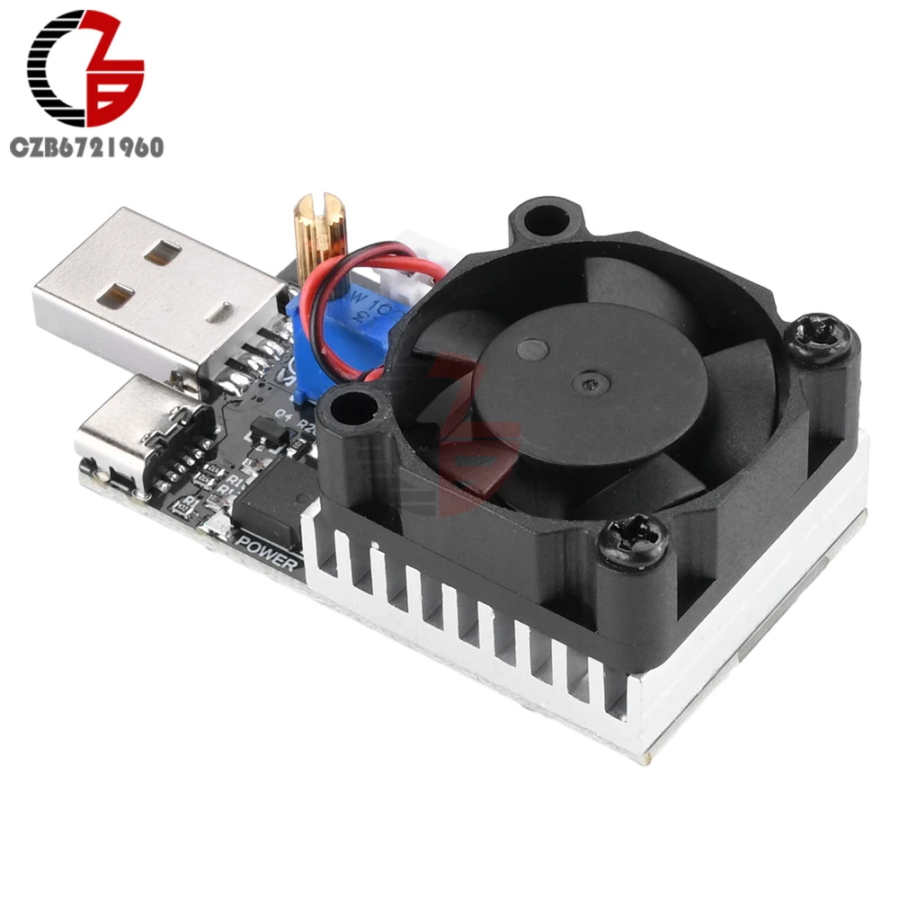 DC 3.7-20V 3A 25W USB Electronic Load Tester Battery Tester Adjustable ...
