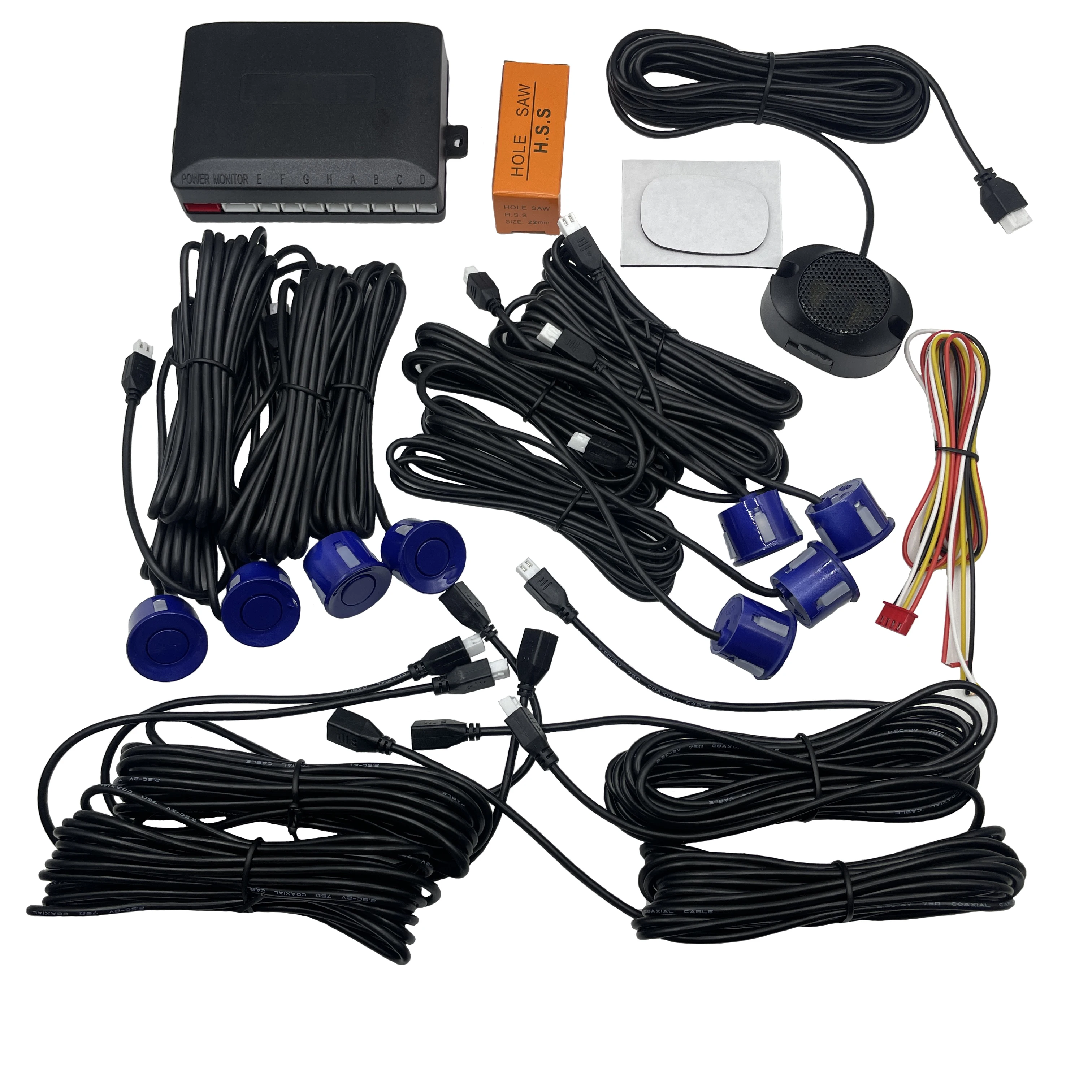 Djustable Buzzer Speaker Car Parking Sensors 8 Probes Front Back Buzzer ...